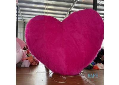 China Giant Inflatable Long Pile Plush Love Heart For Valentine'S Day Shopping Malls Decor for sale
