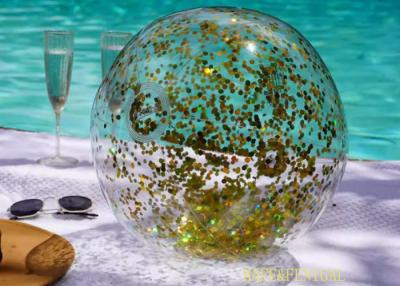 China 0.5m Small Inflatable Transparent Beach Ball With Glitter Inside For Beach Pool Parties for sale