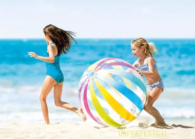 China 1m 1.5m Colorful Striped Inflatable Beach Ball Perfect For Beach Lake Pool Parties for sale