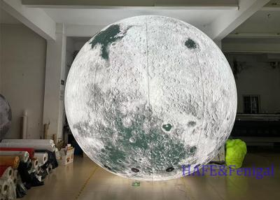 China Inflatable Gray Moon Planet With LED Lights Hung For Event Festival Atmosphere Decoration for sale