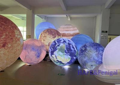 China Activity Atmosphere Decoration Giant Planet Art Balloon With LED Lights 1-3 Meters Hung Customized for sale