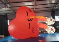 China 2M Inflatable Cartoon Heart With LED Lights For Valentine's Mall Atriums And Entrance Displays for sale