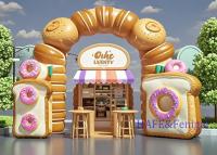 China Custom PVC Outdoor Shopping Mall Store Inflatable Advertising Decoration Bread Donut Arch for sale