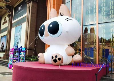 China Custom Outdoor Giant Inflatable Cartoon Cat Atmosphere Decoration With LED Lights for sale