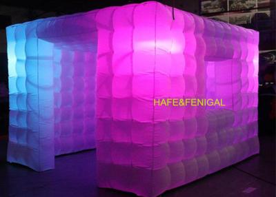 China 3m Square Inflatable Tent With Built-In Colorful Lights Optional Brand Logo Printing for sale