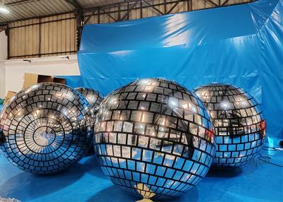 China Dance Nightclub Atmosphere Decoration PVC Silver Inflatable Disco Mirror Balloon for sale