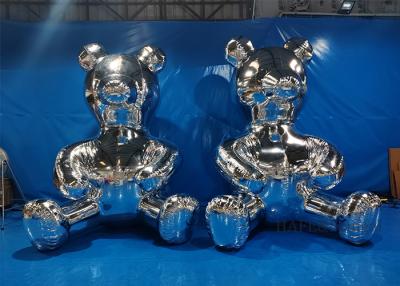 China 2m Silver Bear Advertising Inflatable Mirror Ball Space Atmosphere Decoration PVC for sale