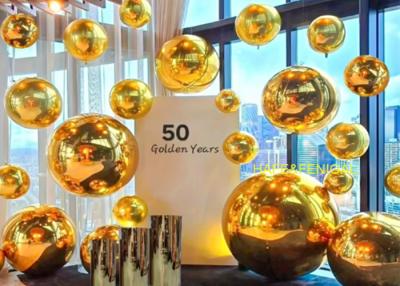 China 1.5m Double Layer Thick Durable PVC Golden Mirror Balloons For Birthday Party Decoration for sale