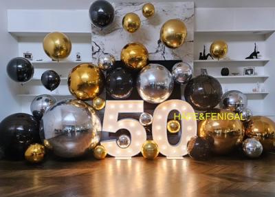China Metallic Balloon Set Silver Gold Black Double Thick PVC With Gold Mirror Finish for sale