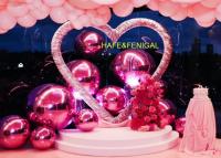 China 4ft 5ft 6ft Inflatable PVC Pink Shiny Mirror Balloons For Luxury Weddings Birthdays for sale