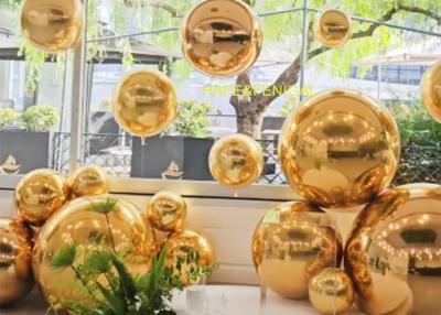 China 1m 2m Giant Reflective Golden PVC Mirror Balloons As Indoor Or Outdoor Art Installations for sale