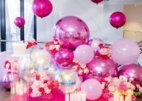 China 1.2m 4ft Pink And Iridescent PVC Mirror Balloons For Gallery Opening Art Installation for sale