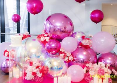 China 1.2m 4ft Pink And Iridescent PVC Mirror Balloons For Gallery Opening Art Installation for sale