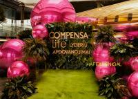 China Dia.1m Inflatable Shiny PVC Pink Mirror Balloon For Weddings And Parties for sale