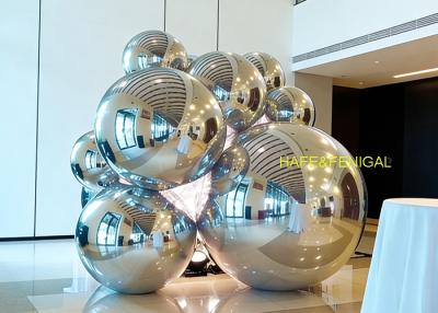 China 1m 1.5m Luxurious Pvc Inflatable Silver Mirror Balloons As A Photo Backdrop for sale