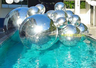 China Luxurious PVC Inflatable Silver Mirror Balloons As A Solo Installation on Water for sale