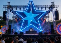 China Custom Inflatable Blue Star Lights Decor for Weddings & Concert for sale