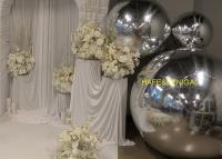 China Wedding Decor Inflatable Silver PVC Metallic Orb With D-Ring Suspension Points for sale