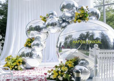 China Inflatable PVC Silver Mirrored Balls As Luxurious Wedding Decorations Entrance for sale