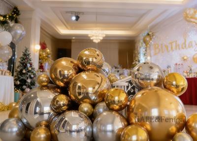China Colored Mirror Reflection Filled PVC Mirror Spherical Air Space Decoration for sale
