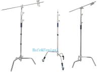 China Professional Stainless Steel C-Stand Grip Stand with Boom Arm, Turtle Base & Adjustable Sections for sale