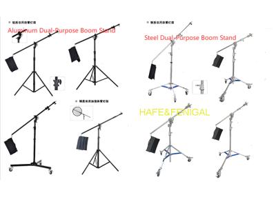 China Heavy Duty Steel Or Aluminum Dual Purpose Boom Stand And Light Stand,Up To 4.9m for sale