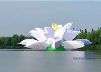 China Custom Giant Floating Inflatable Lotus Installation with RGB Lighting for Lakes and Parks for sale
