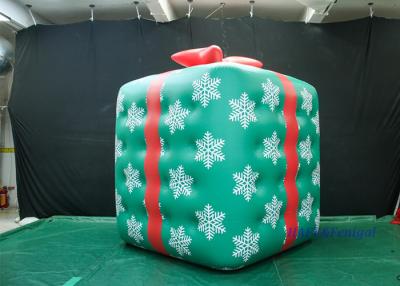 China Customizable Size Inflatable Christmas Gift Box with LED Lighting and Durable PVC Material for Holiday Displays for sale
