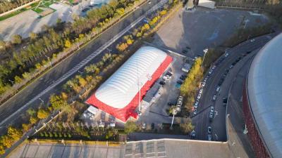 China 30×50m High-Safety Air-Supported Membrane Building – 1,500m² Modular Dome Solution for sale