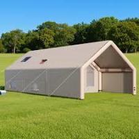 China 8.5m Length Inflatable Air Tent with 5 Oversized Side Windows and Dual-Chamber Air-Beam Frame for Lakeside Camping for sale