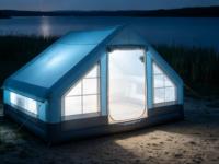 China UV Protection UPF 50+ Inflatable Air Tent with Waterproof Polyethylene Floor and Quick Setup in 10-13 Minutes for sale