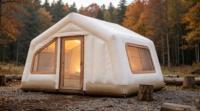 China Waterproof Wood-Trimmed Inflatable Air Tent with LED Light for Outdoor Camping and Events for sale