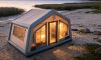 China Waterproof Wood-Trimmed Inflatable Air Tent with LED Light for Outdoor Camping and Events for sale