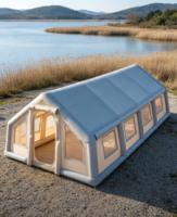 China 8.5m Length Inflatable Air Tent with 5 Oversized Side Windows and Dual-Chamber Air-Beam Frame for Lakeside Camping for sale