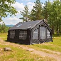 China Ultra-Rapid Assembly Inflatable Air Tent with Expansive Front Mesh Viewing Portal and Rooftop Skylight Integration for sale