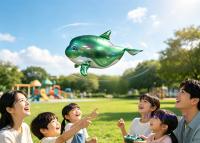 China Custom Remote-Controlled Flying Orca Helium Airship with Gyro-Stabilized Flight Control and Lightweight PP + PA Aluminum Film for sale