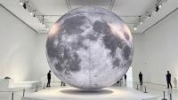 China Moon Inflatable Balloon Light with Custom Printing for 360° Ambient Illumination and Helium-Ready Installation for sale