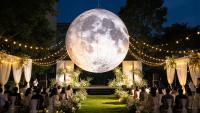 China Moon Inflatable Balloon Light with Custom Printing for 360° Ambient Illumination and Helium-Ready Installation for sale