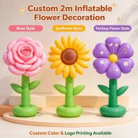 China Custom 2m Inflatable Flower Decoration with Oxford Fabric and Remote Control LED Light for sale