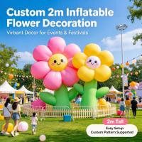 China Custom 2m Inflatable Flower Decoration with Oxford Fabric and Remote Control LED Light for sale