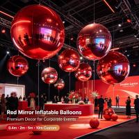 China Double-Layer PVC Red Mirror Finish Inflatable Mirror Balloon with Custom Sizes 0.4m to 10m for Corporate Events for sale