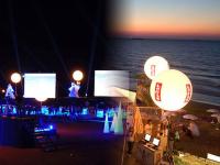 China Night Outside Decoration Muse Series Inflatable LED Light Custom Brand Logo for sale