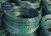 China Electric Galvanized PVC Coated Razor Wire With Sharp Blade Garden Security Fencing for sale