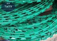 China Electric Galvanized PVC Coated Razor Wire With Sharp Blade Garden Security Fencing for sale