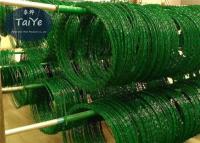 China Green Plastic PVC Coated Razor Wire BTO22 Type High Tensile Prison Razor Wire for sale