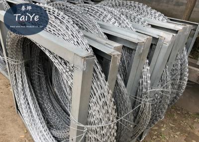 China High Strength Galvanized Razor Wire Cross Razor Tape Wire BTO22 BTO11 BTO30 for sale
