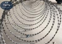 China Military Field Silver Razor Blade Wire Fence 450mm 500mm Outside Diameter for sale