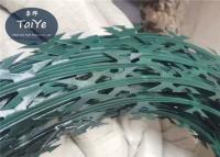 China PVC Coated Razor Barbed Wire CBT 60 Epoxy Single Coil Without Clips for sale