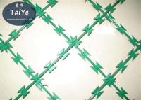 China Green Color Welded Razor Wire Mesh Panel Industrial Razor Mesh Fence Protect for sale