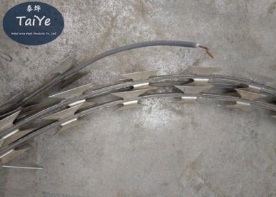 China 304 Stainless Steel Razor Blade Barbed Wire In Alarm System High Detection Rate for sale